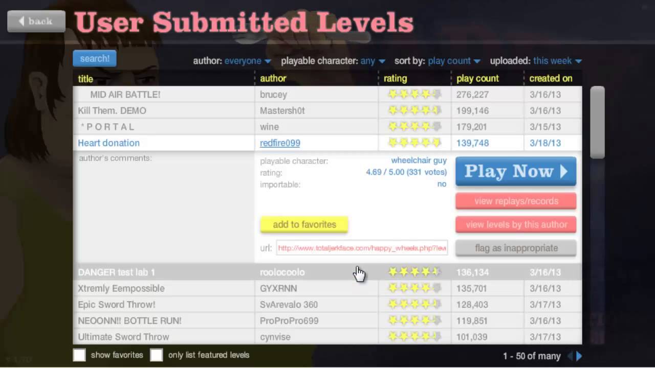 Happy Wheels - Longest Heart donation - YouTube
