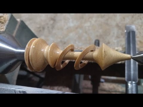 Wood turning - making the most beautiful two-ring wood lathe - YouTube