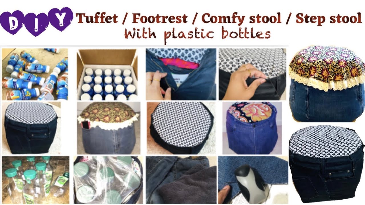 3 unique style zero cost DIY Tuffet/footrest/step stool/comfy stool ...