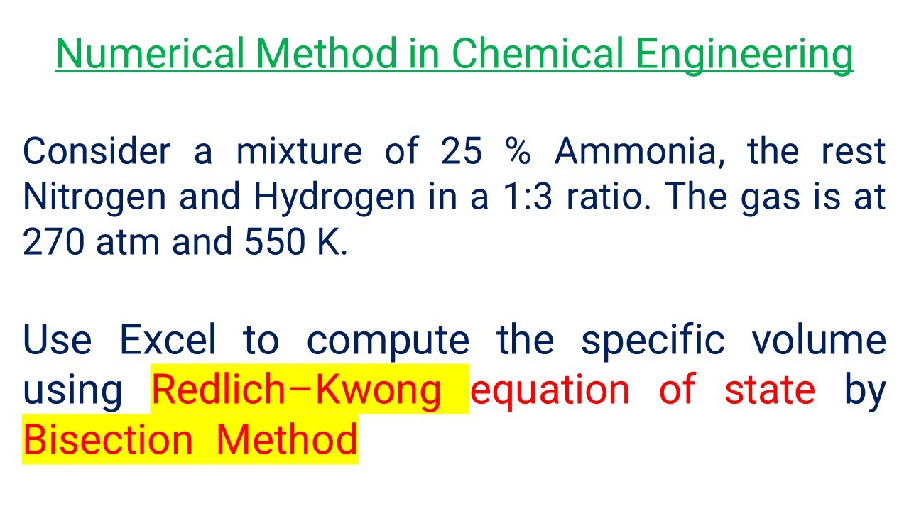 Compute the specific volume using Redlich–Kwong equation of state by ...