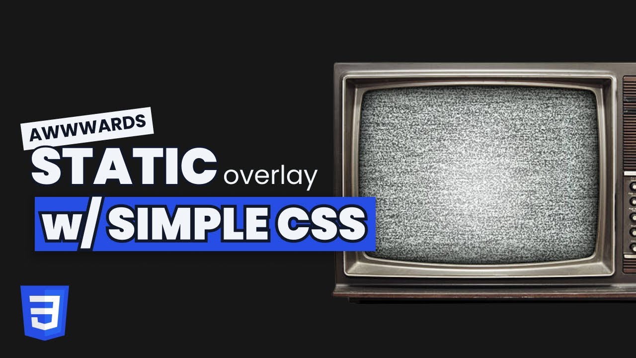 TV Static Effect with HTML and CSS - YouTube