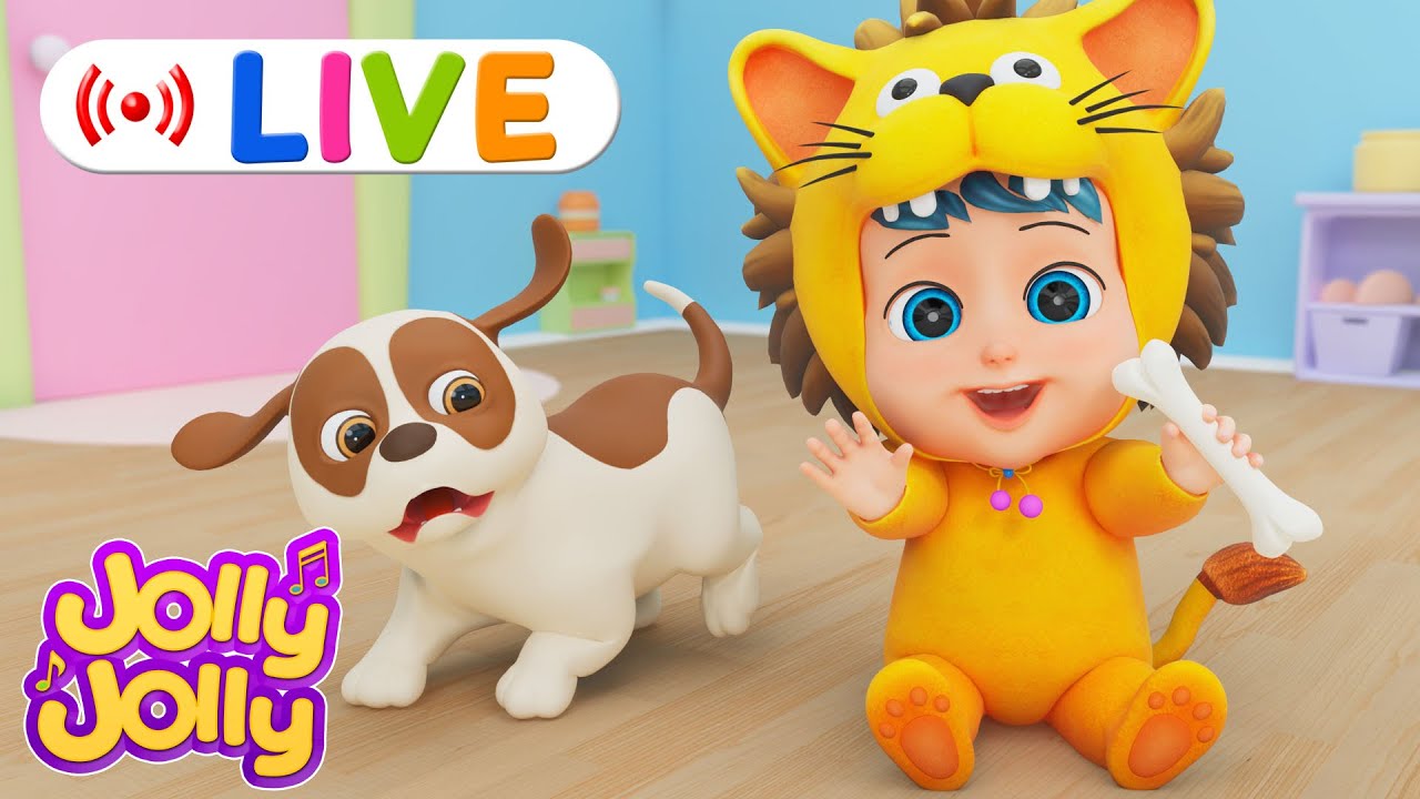 LIVE🔴🐶🦴Bingo dog song🦴🐶, Five little monkeys + MORE | Jolly Jolly ...
