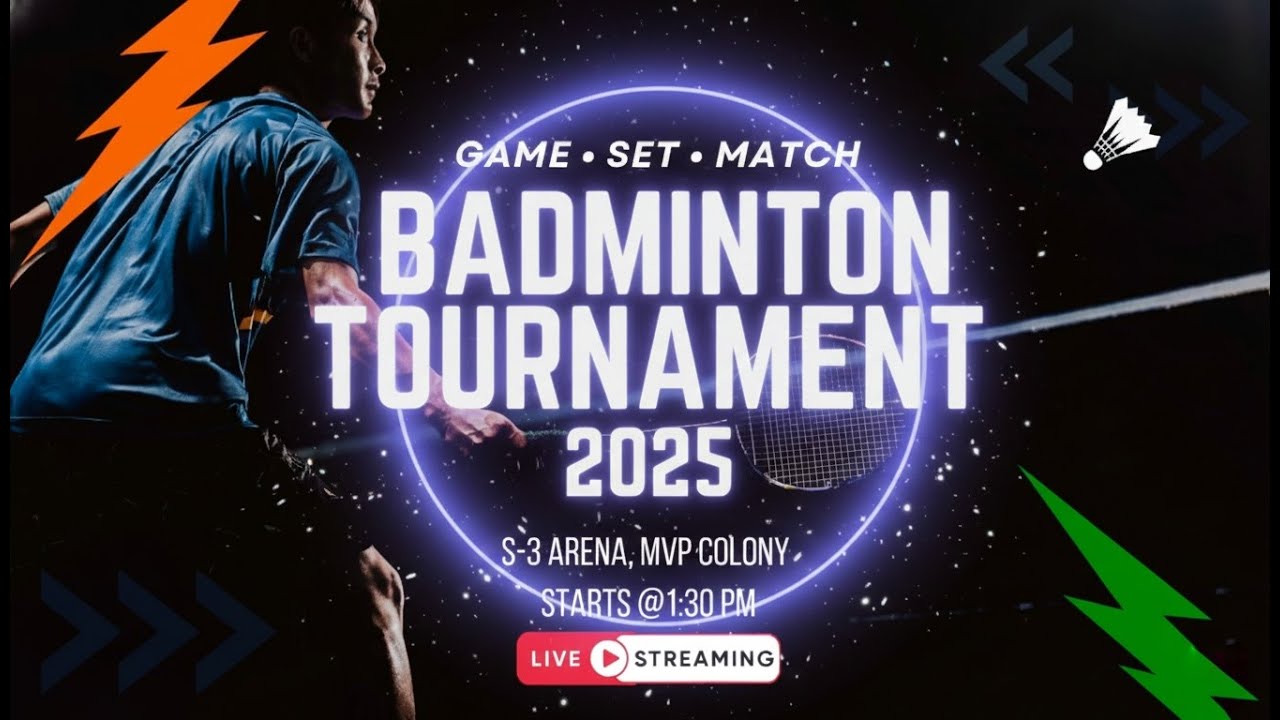 Badminton Tournament 🏸 Live | S-3 Arena, MVP colony | Badminton Live ...