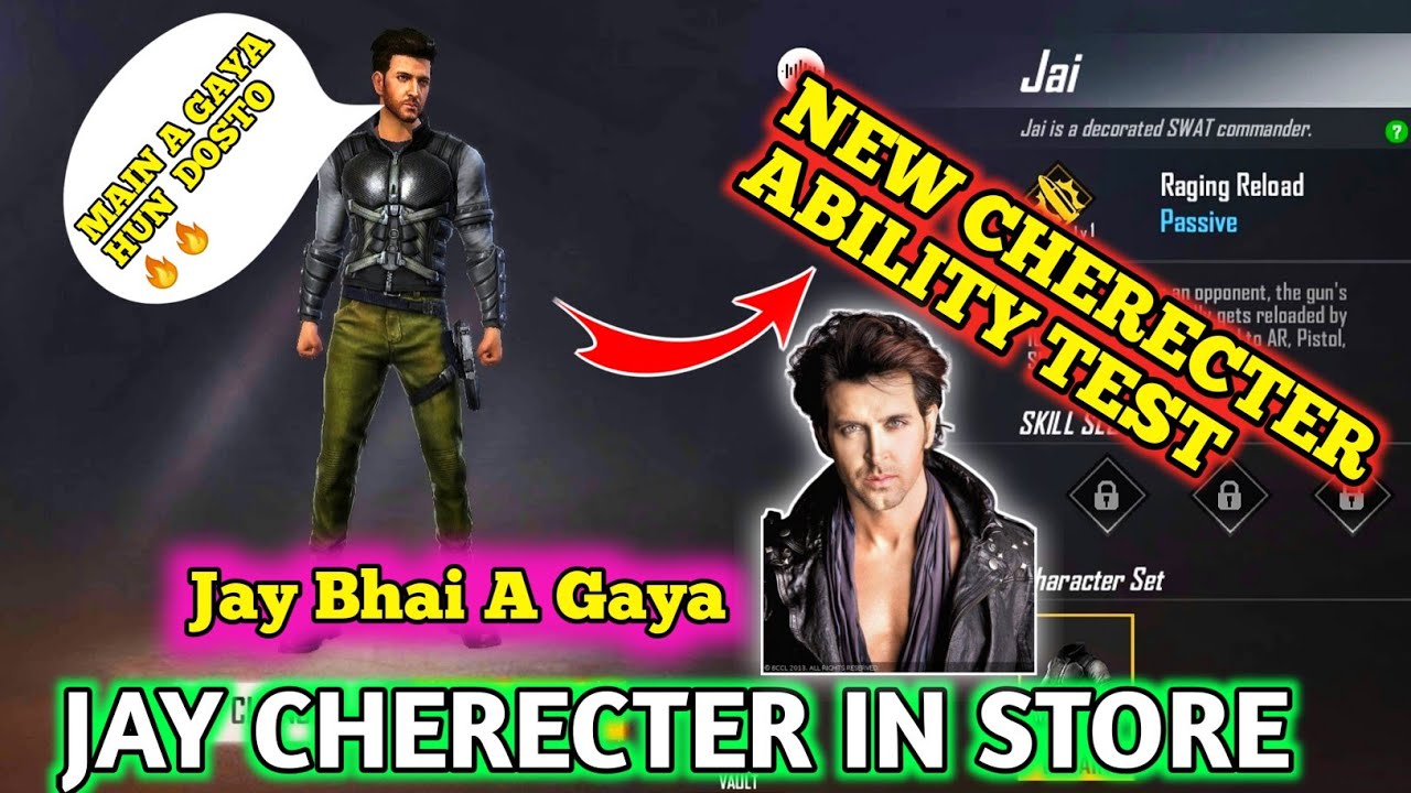 Jay character Ability test today || Hrithik Roshan in free fire today ...