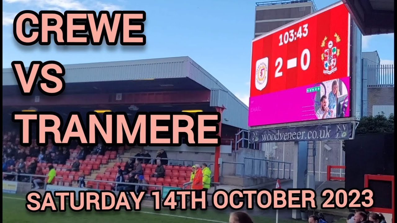 Crewe Alexandra v Tranmere Rovers at the Mornflake stadium, October 14th 2023 - view from the ...