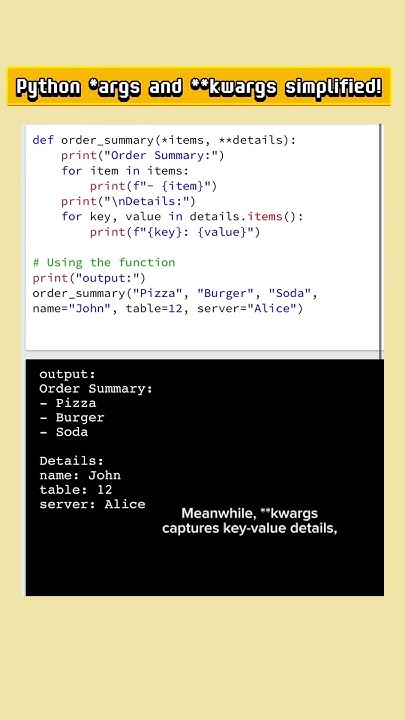 Python *args and **Kwargs simplified! Powerful trick! #shorts #coding #python - YouTube