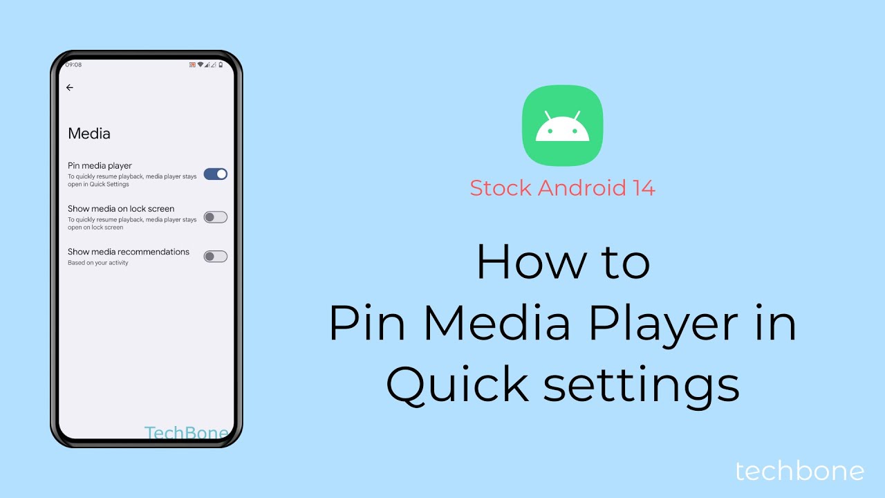 How to Pin Media Player in Quick settings [Android 14] - YouTube