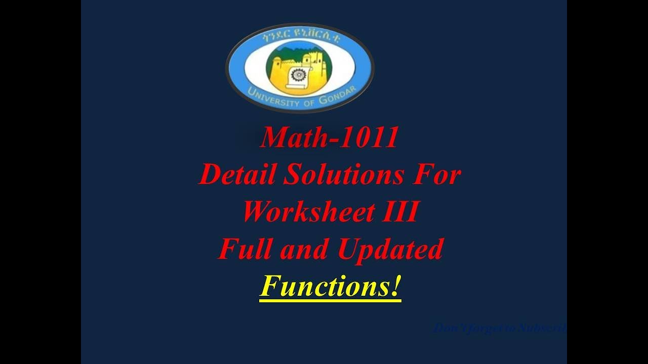 Bsic Mathematics (Math-1011) worksheet III full detail solution - YouTube