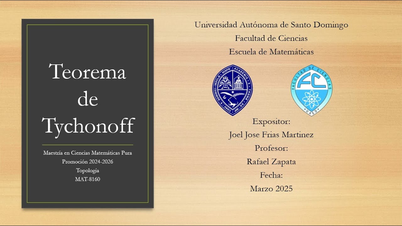 Teorema de Tychonoff | Topología |Prof. Rafael Zapata | Universidad ...