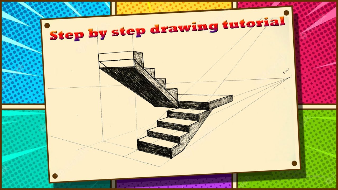 Mastering the Art of 2 Point Perspective Stair Drawings - YouTube