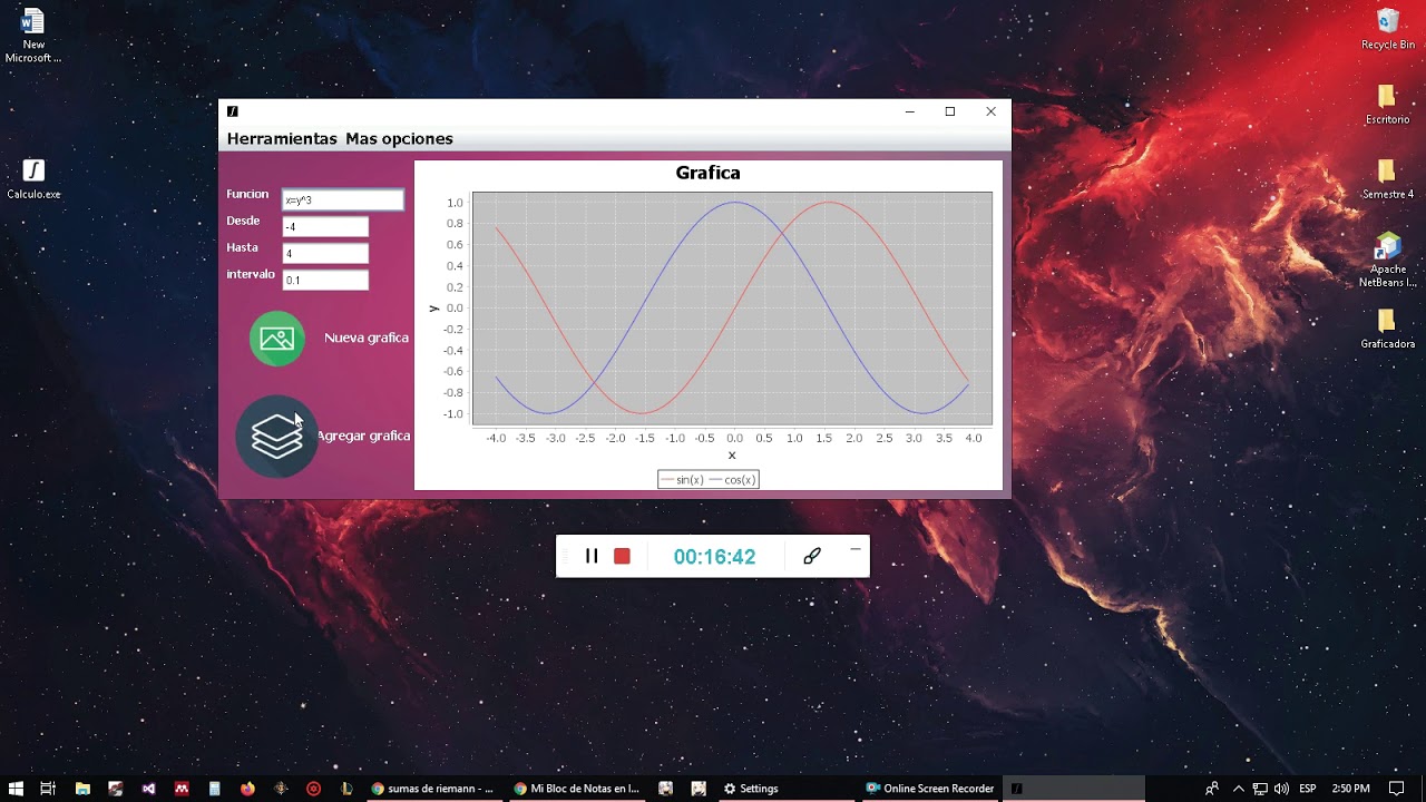 Programa que calcula integrales definidas y grafica. Java / netbeans. - YouTube