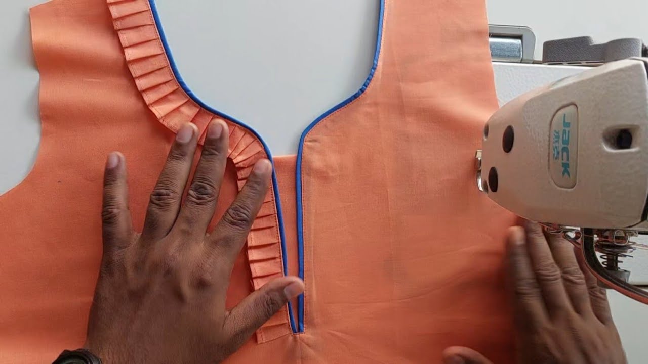 Creative piping neck design cutting and sewing - YouTube