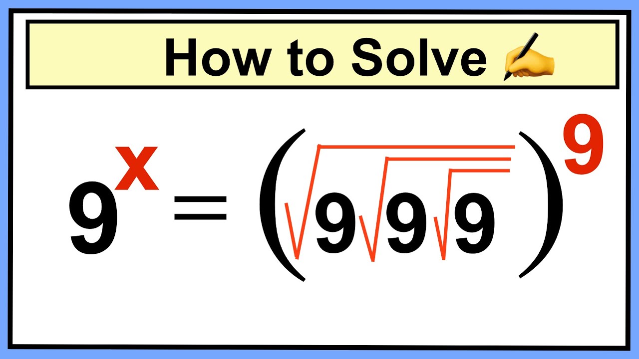 Nice Math SquareRoot with Nine power Simplification - YouTube