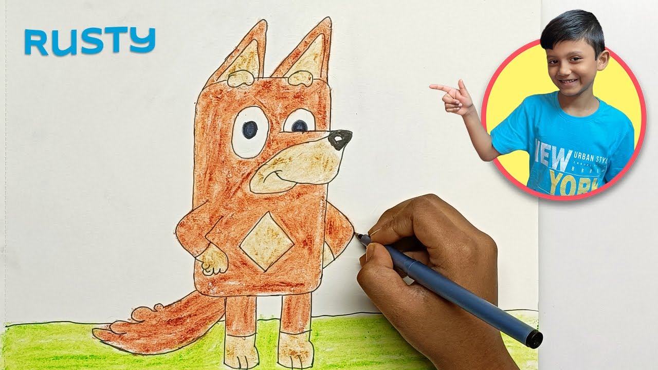 Drawing Season 7 - Episode 7 | How to draw Bluey Characters - Rusty ...