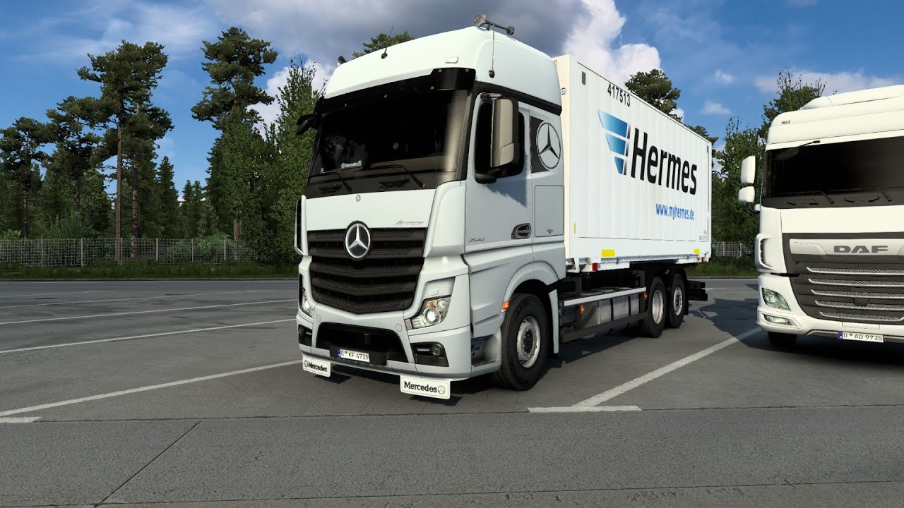 LKW Mercedes-Benz Antos mit Hermes - YouTube