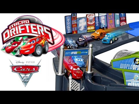 Cars2 Motorized Super Speedway with Lighting McQueen toy review - YouTube