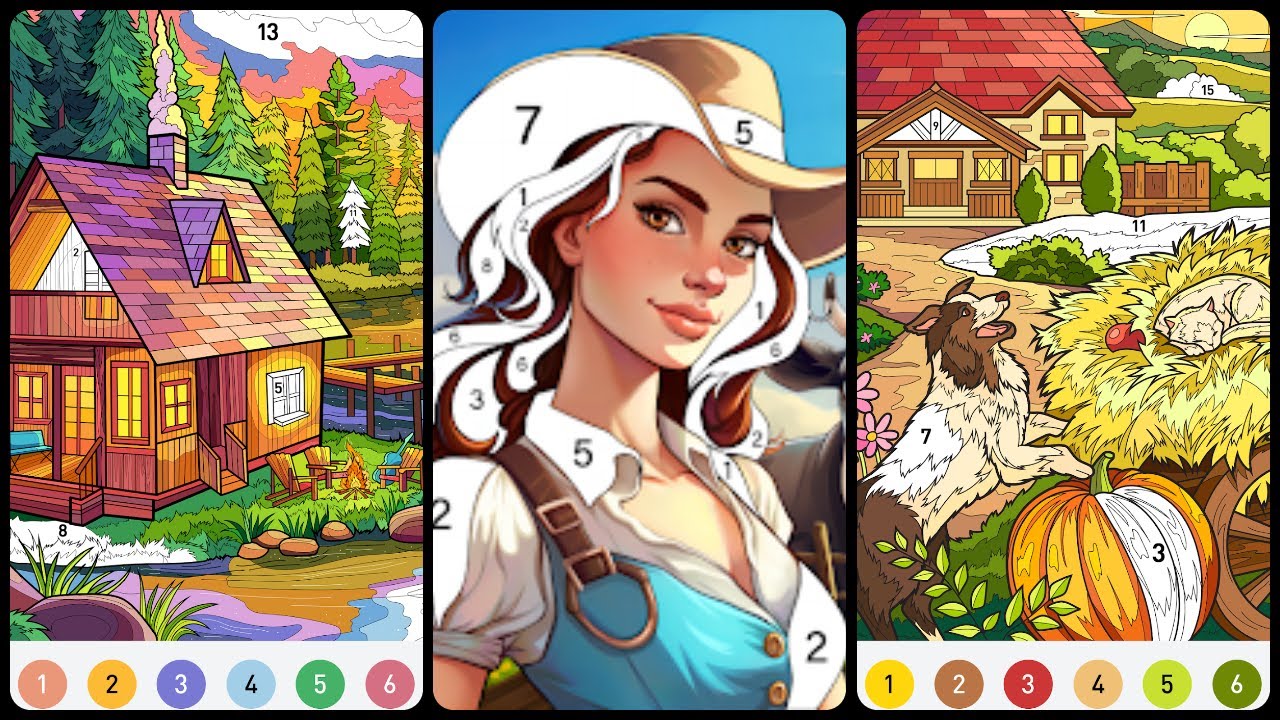 Farm Color - Paint by number Gameplay Android Mobile - YouTube