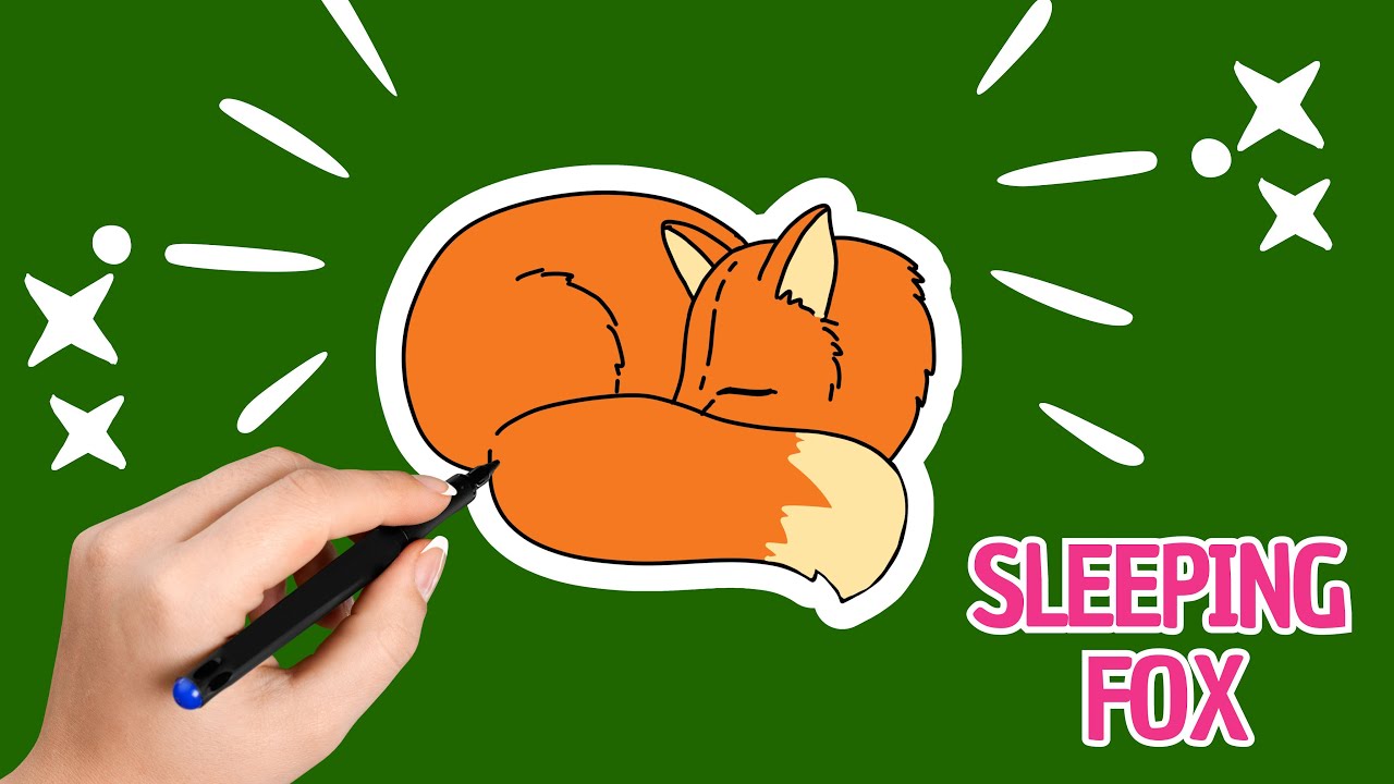 Draw a sleeping fox 🦊𓃦𓃢𓃥🦊 Fun & Easy! | How to Draw a sleeping fox ...