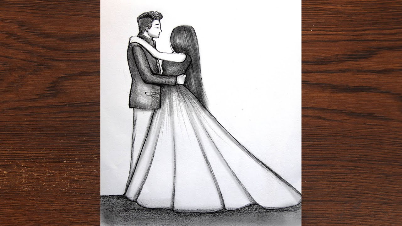 How to draw a Cute couple Backside || Pencil sketch for beginner ...