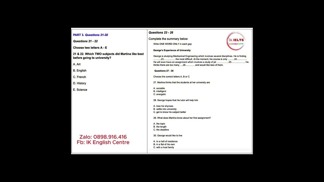 IELTS 5 DAY 16 | Listening Practice | Part 3 & 4 - YouTube