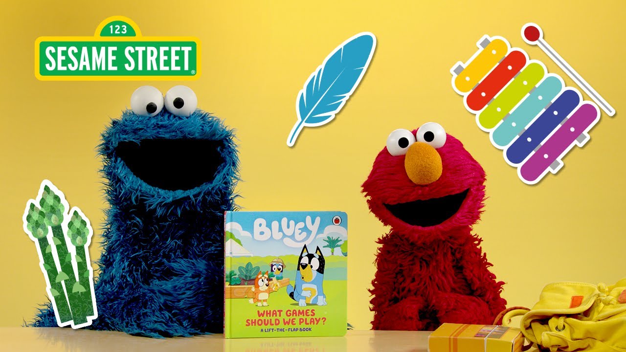 Sesame Street & Bluey: Elmo and Cookie Monster Read “What Games Should ...