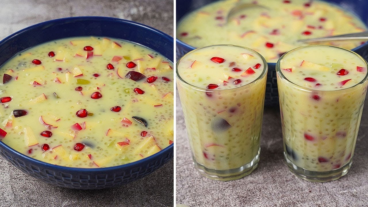 Chilled Fruit Summer Drinks | Tapioca Custard Drink Recipe | Toasted ...