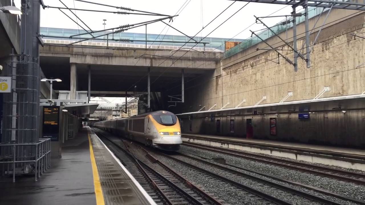 (Eurostar) Alstom TGV TMST BR Class 373 set 3221/3222 Passing Stratford ...