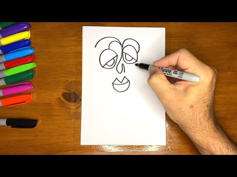 Creating Abstract Modern Painting with markers | Easy Drawing Tutorial ...