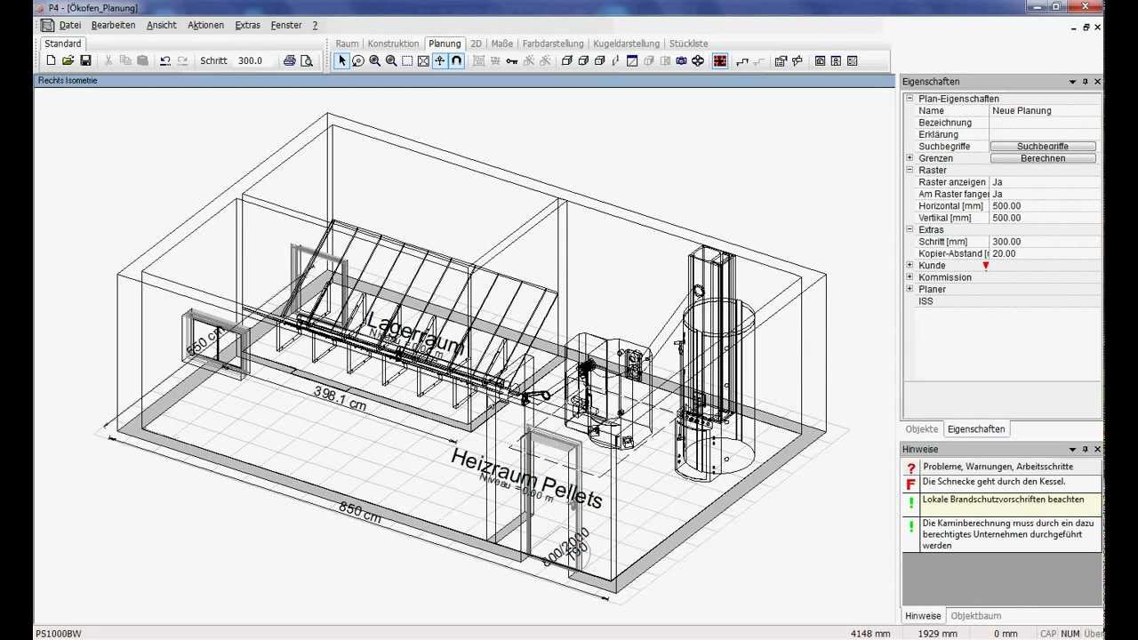 Diseño sala de caldera de pellets en 3D | Caldera pellets ÖkoFEN - YouTube
