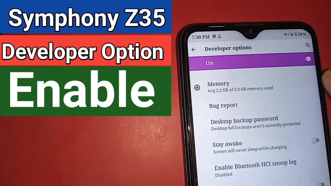 Symphony Z35 Developer option Enable - YouTube