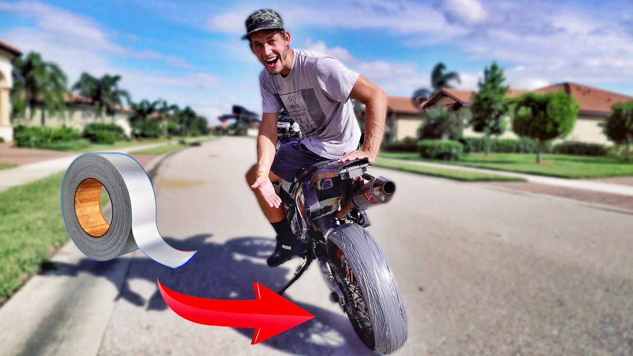 Drift SuperMoto With Duck Tape Tires! - YouTube