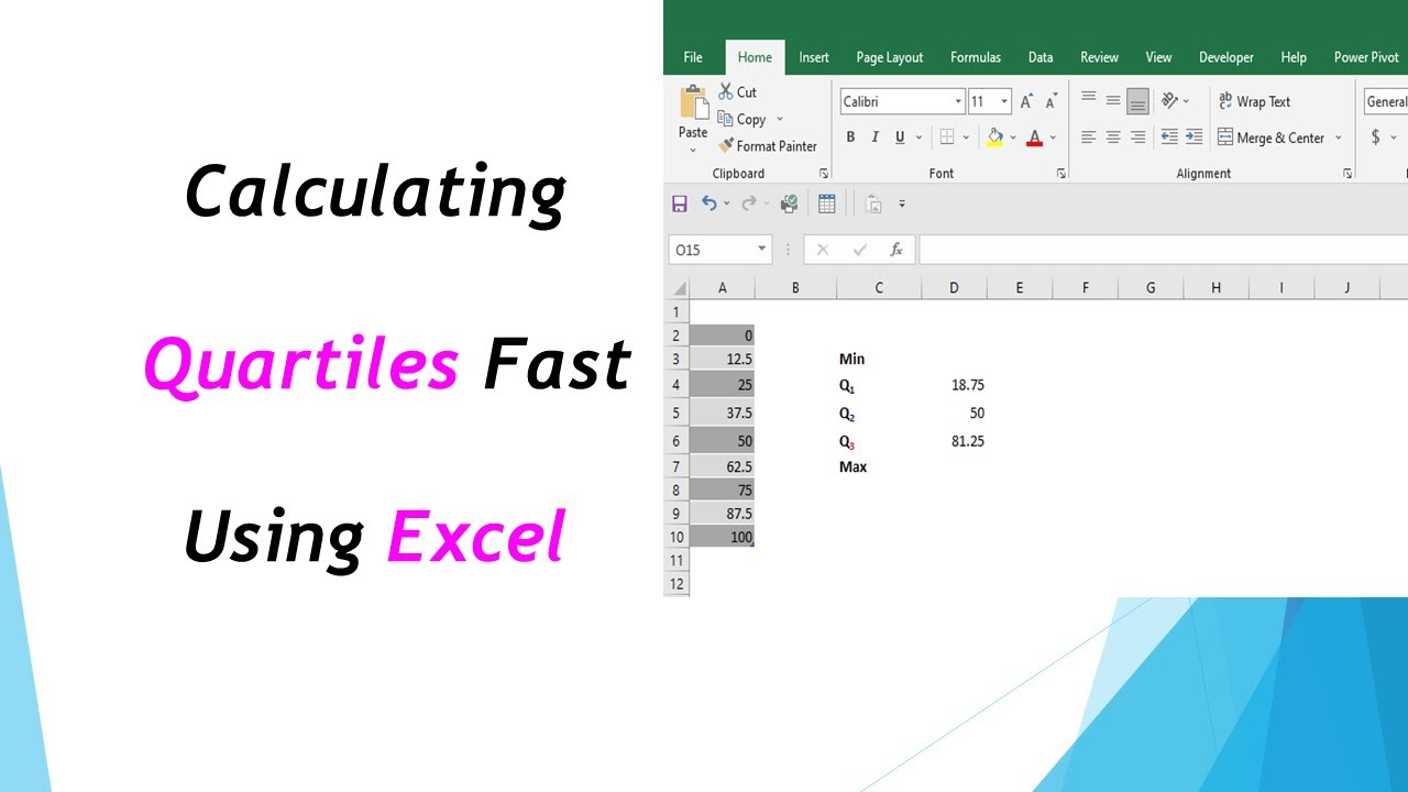 Calculating Quartiles Fast Using Excel Youtube 7901