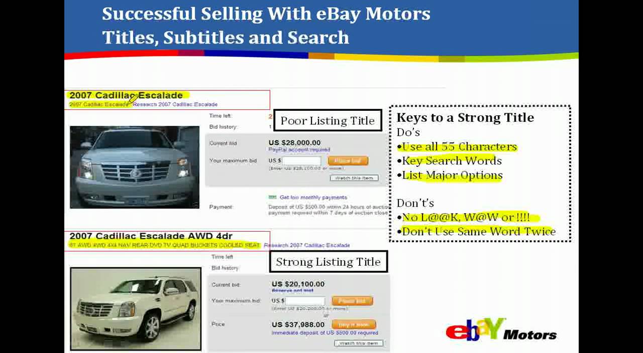 eBay Motors Training - Title, Subtitle and Search - YouTube