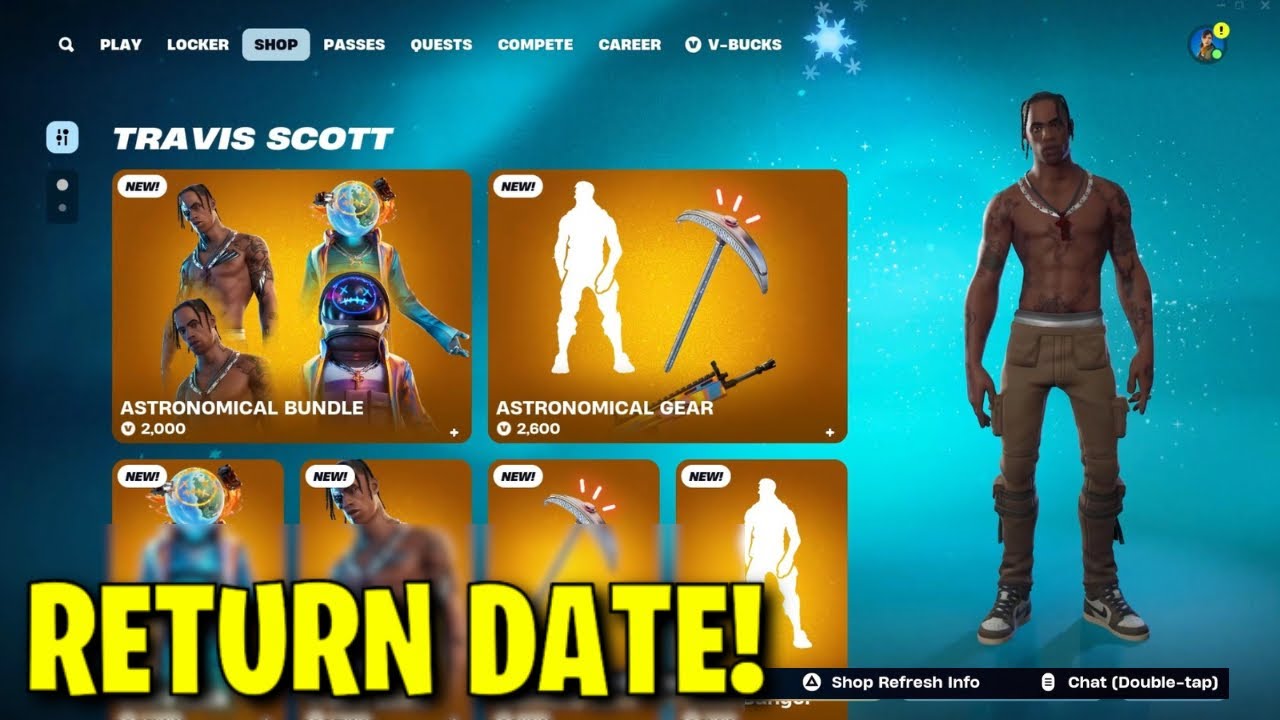 WILL TRAVIS SCOTT SKIN RETURN TO FORTNITE ITEM SHOP? (Travis Scott Skin ...