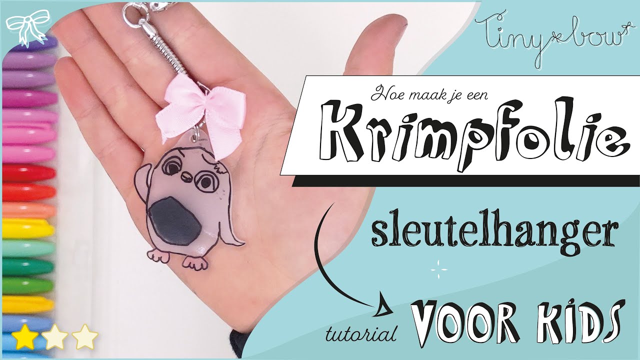Hoe maak je een sleutelhanger van krimpfolie - Tiny Bow - YouTube