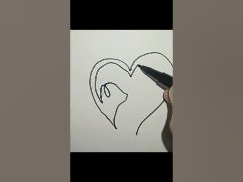 easy one line drawing for beginners 🐶😺#viral#art#drawing#stressrelief# ...