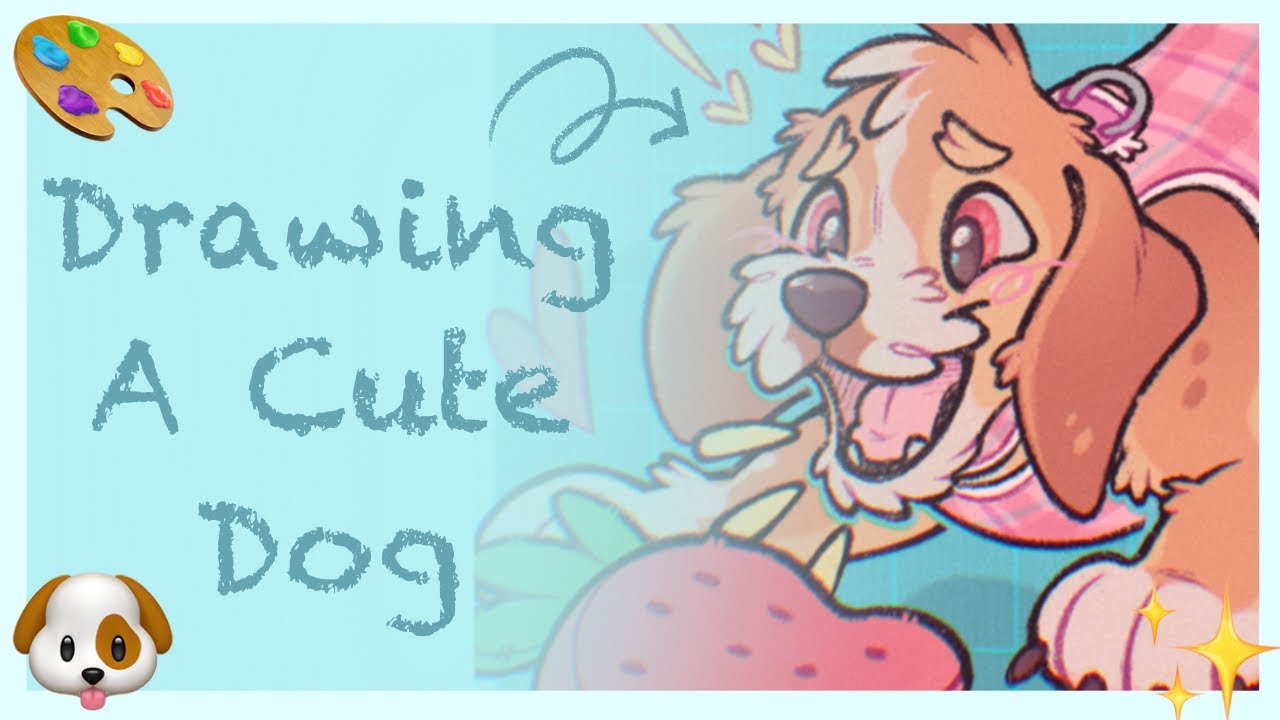 Strawberry Boi - Dog Character | Drawing Timelapse - YouTube