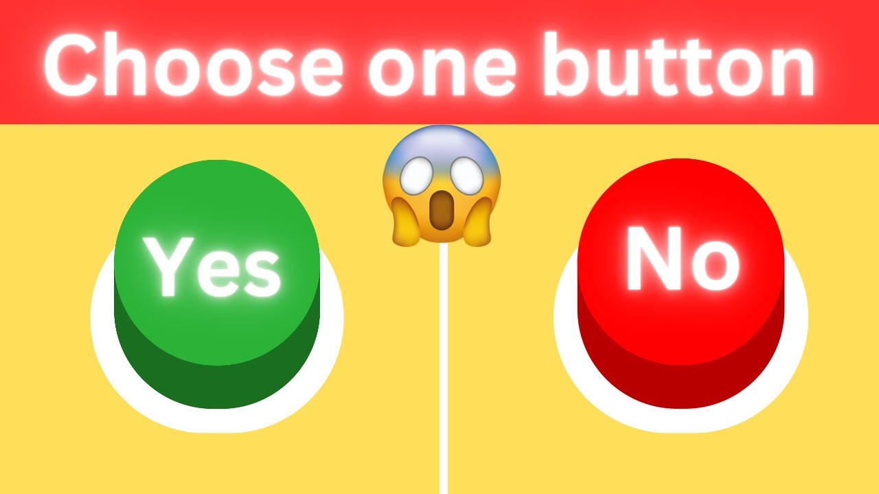 Choose One Button - YES Or No Challenge Pick or kick Arcade - YouTube