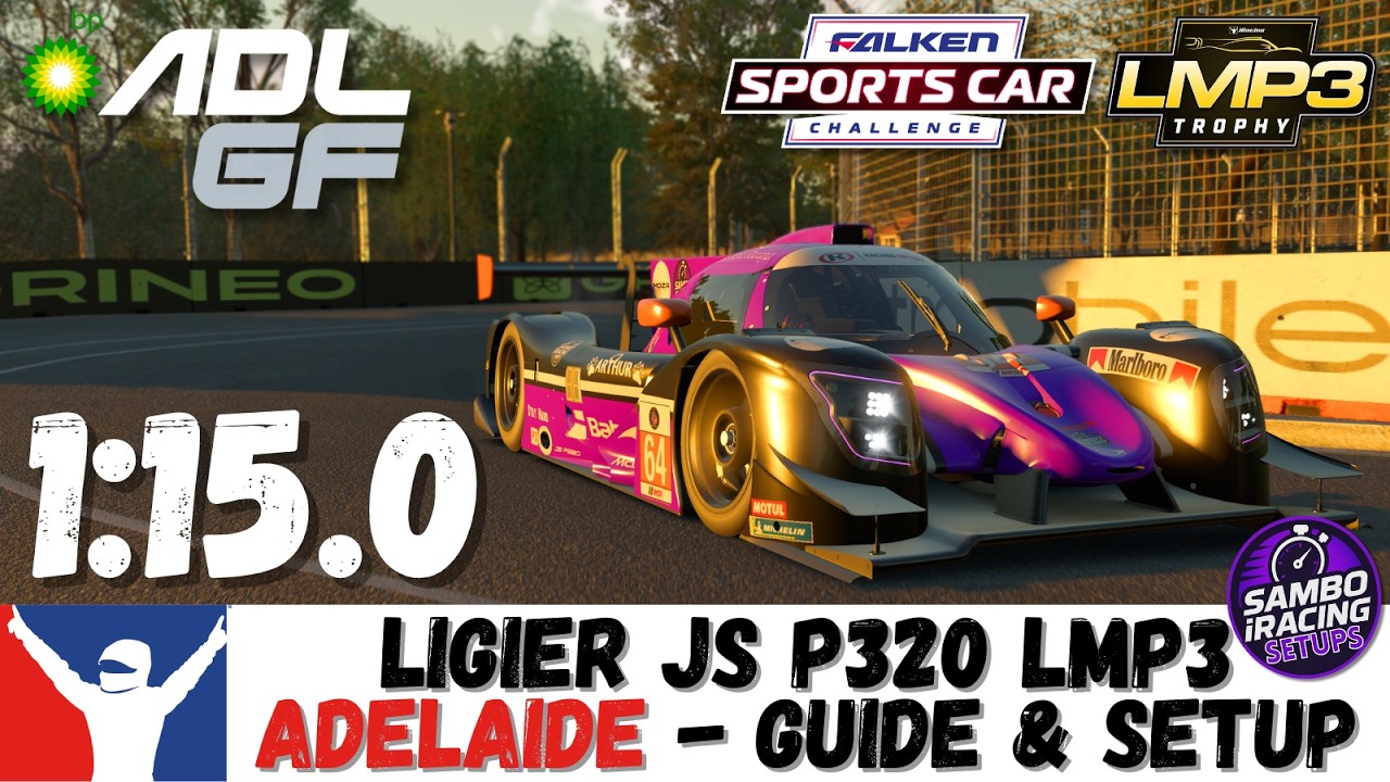 iRacing LMP3 Adelaide Guide 1:15.0 Ligier JS P320 Adelaide Track Guide ...