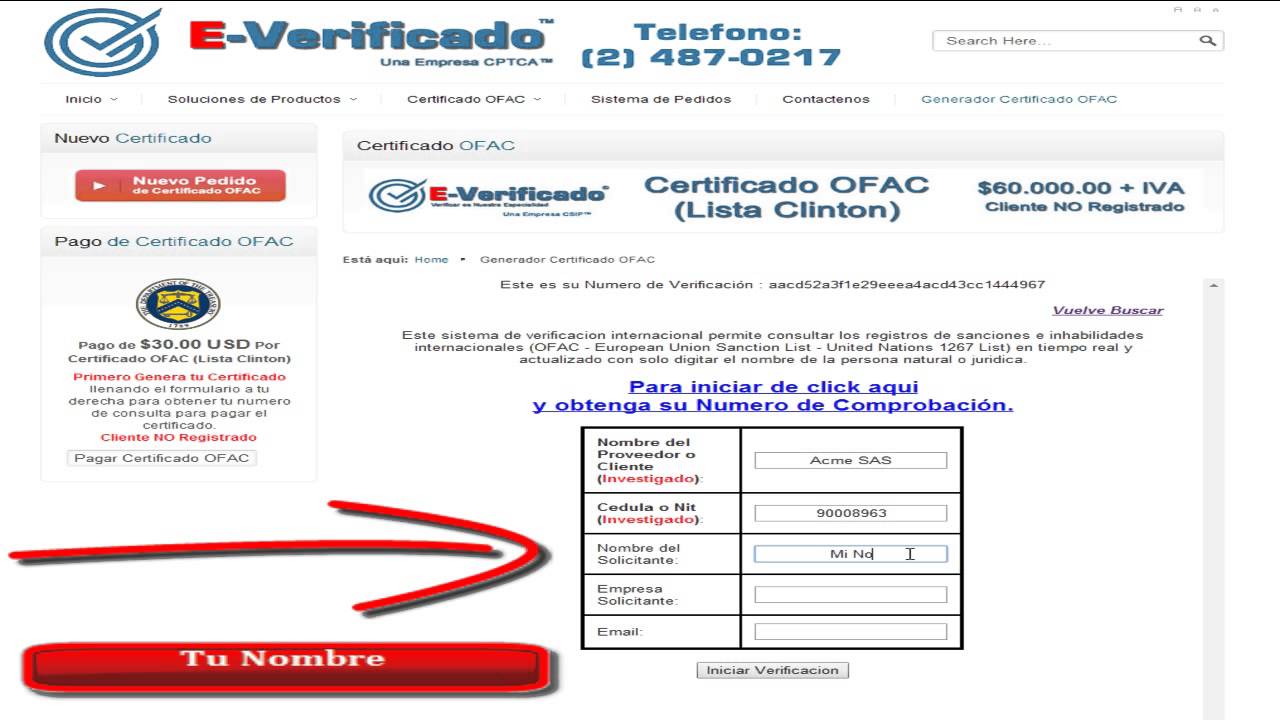 Como Generar Certificado OFAC (Lista Clinton) - YouTube