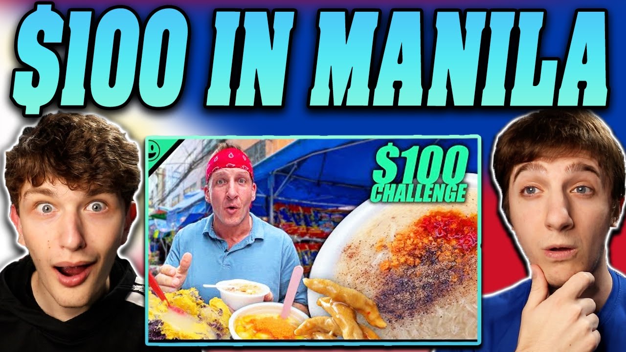Americans React to $100 Filipino Street Food Challenge in Manila - YouTube