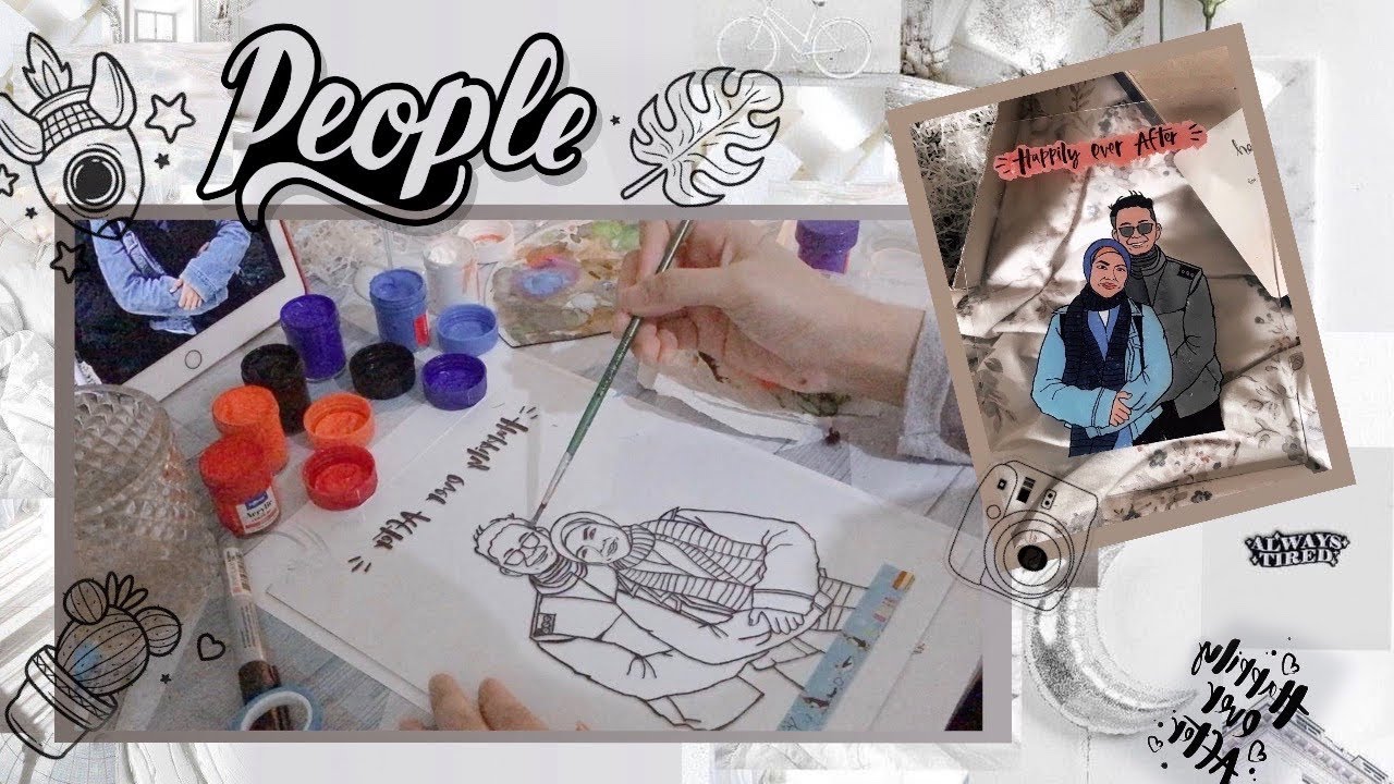 Glass Painting Tutorial !! [ People ] // Acrylic Sheet🎨🖌 Aesthetic Art💓 ...