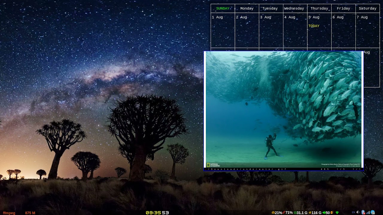 my workflow in cwm (calm window manager) - YouTube