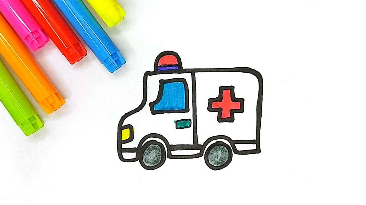 Easy Drawing an Easy Ambulance for kids - YouTube