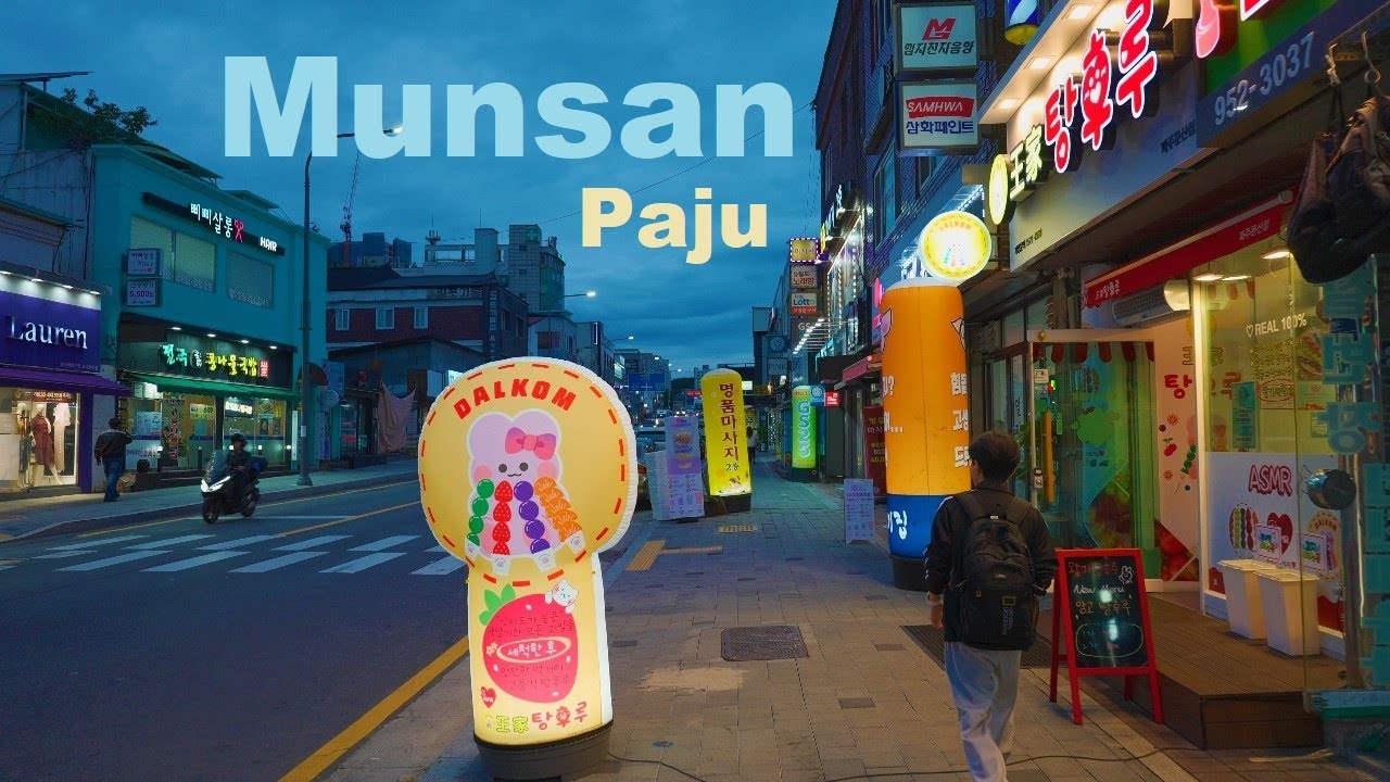 Munsan-eup, Night Walking Tour | Paju Korea 4K HDR - YouTube