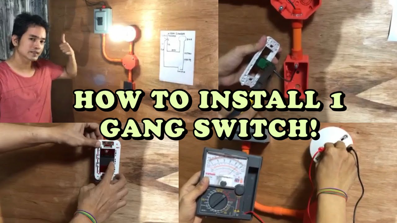 How to install 1 gang switch (Basic electrical wiring) - YouTube