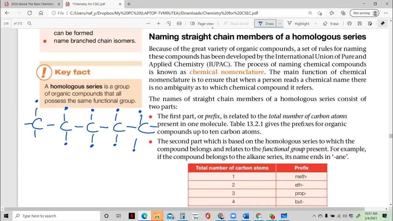 Homologous series, Functional Group and Writing Formula CSEC Organic ...