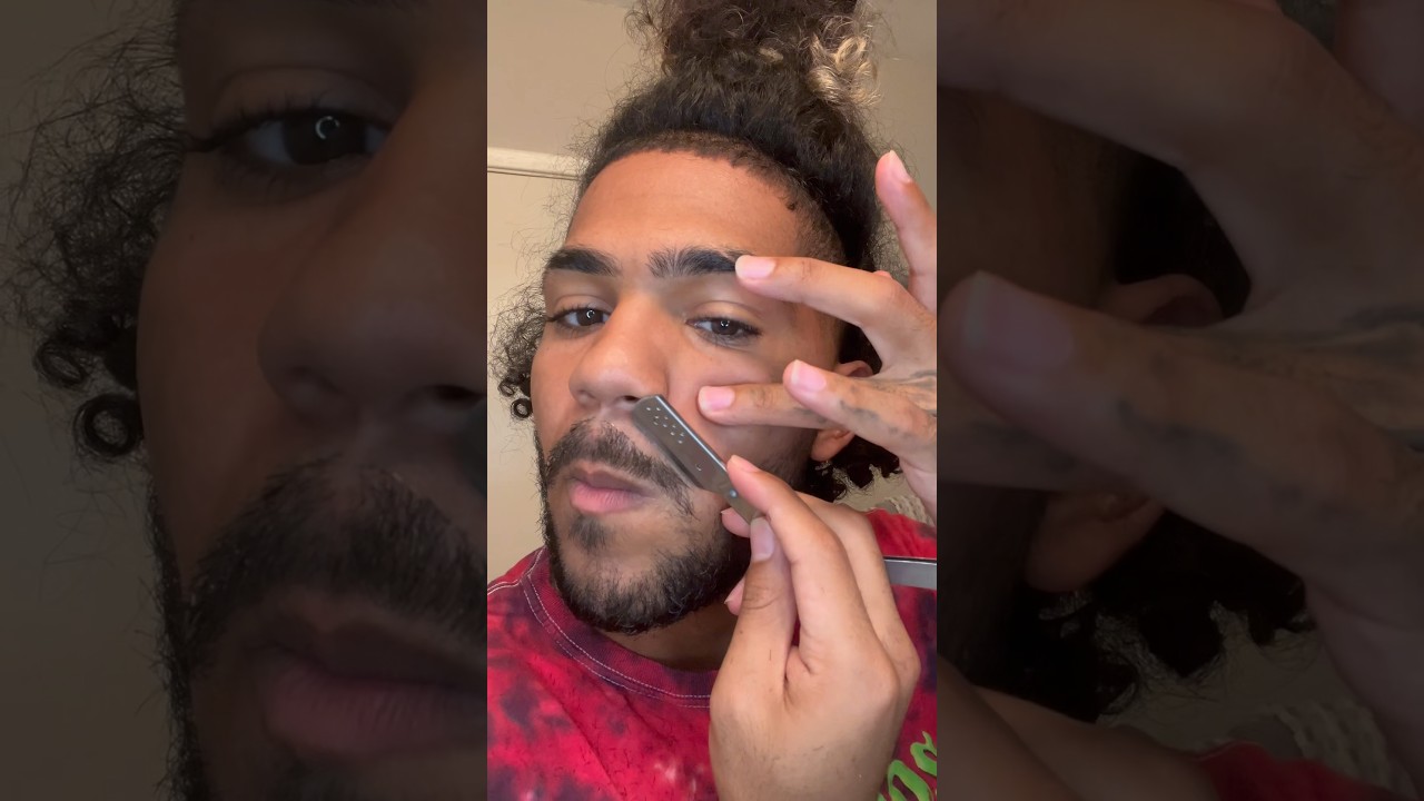 Straight Razor Mustache Lineup🥶 #mustache #lineup #beard #barber # ...