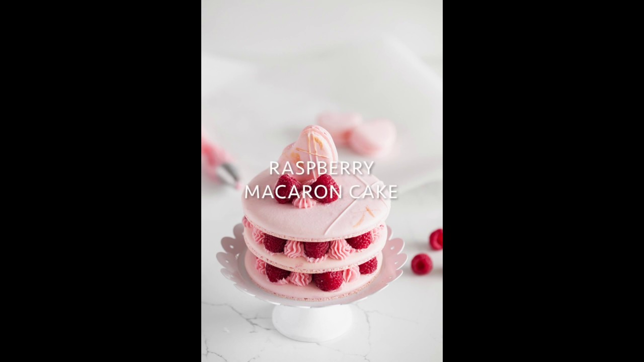 RASPBERRY MACARON CAKE - HOW TO - YouTube