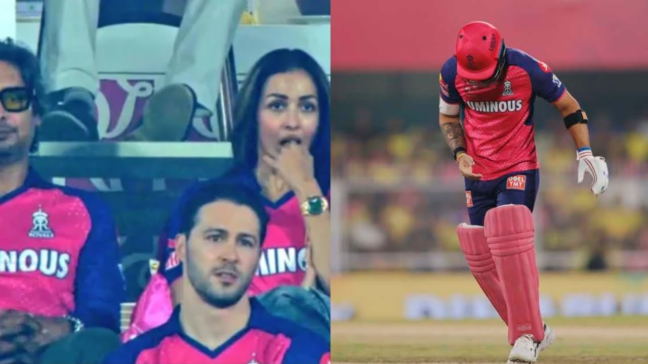 Malaika Arora's reaction to seeing Riyan Parag in IPL Match | IPL MATCH ...